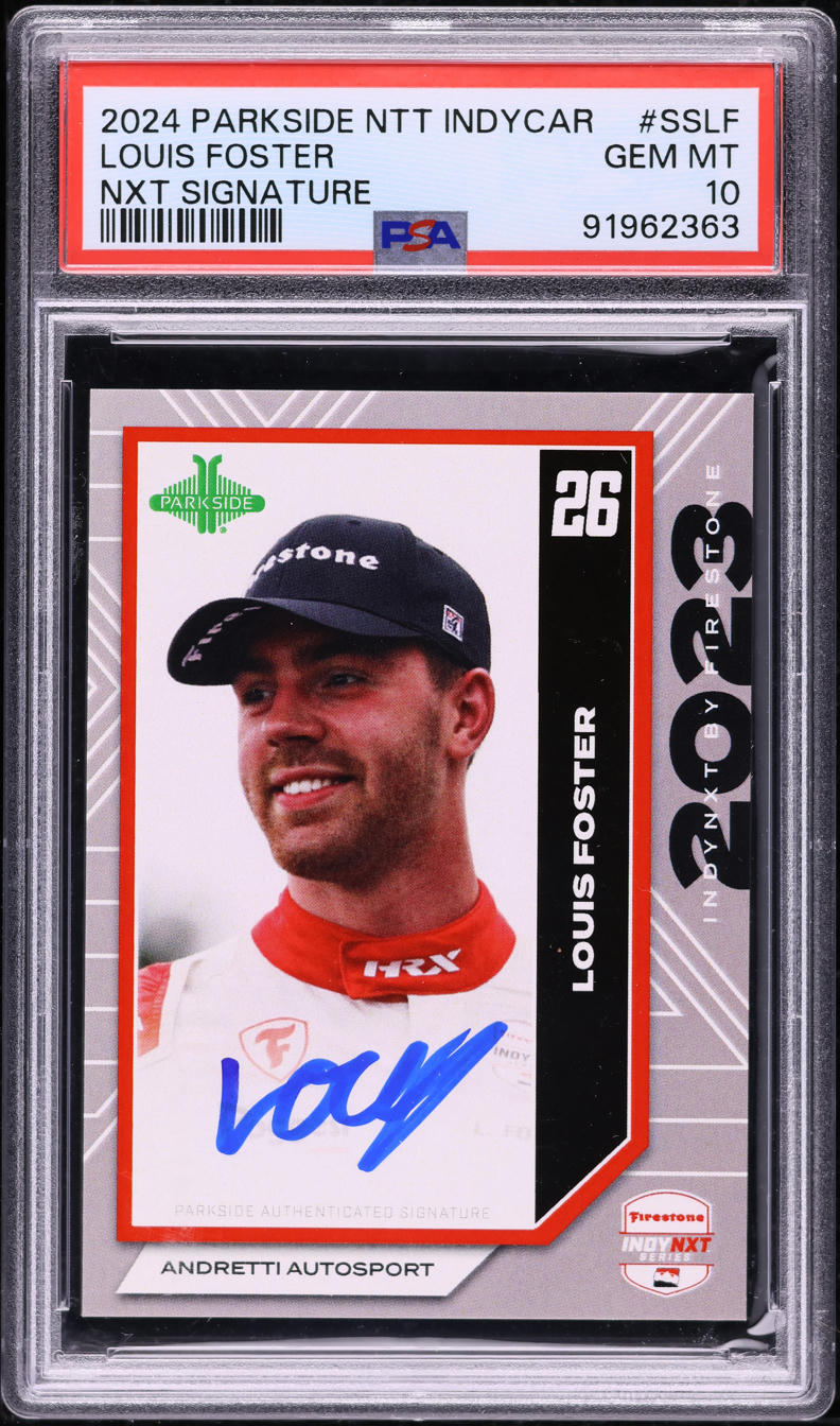 2024 Parkside NTT Indycar NXT Signatures Louis Foster AUTO #SSLF PSA 10 ...