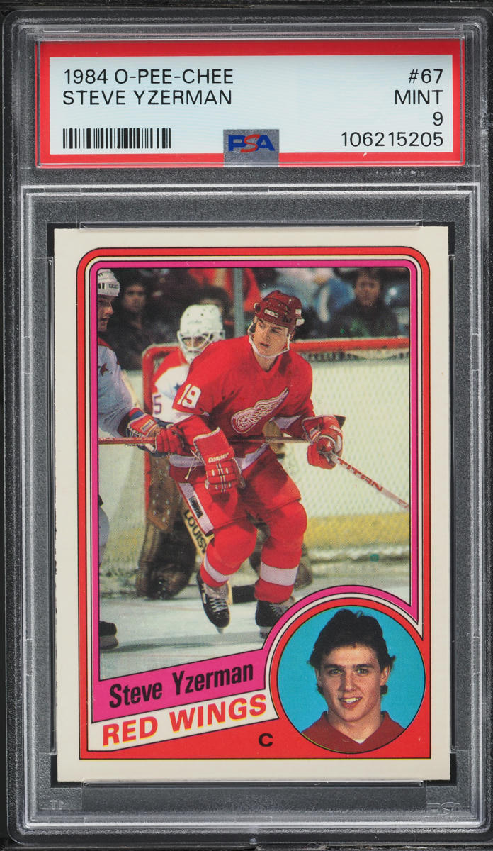 1984 O-Pee-Chee Hockey Steve Yzerman ROOKIE #67 PSA 9 MINT on Fanatics Collect
