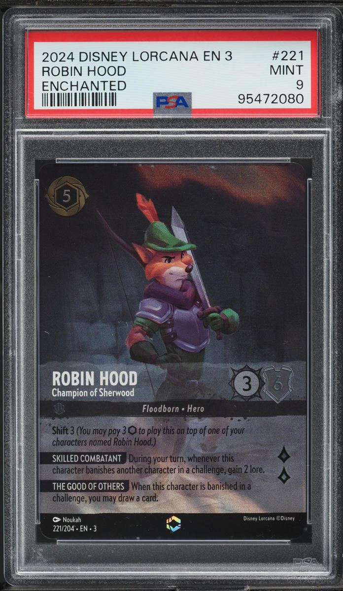 2024 Disney Lorcana Into The Inklands Enchanted Robin Hood #221 PSA 9 ...