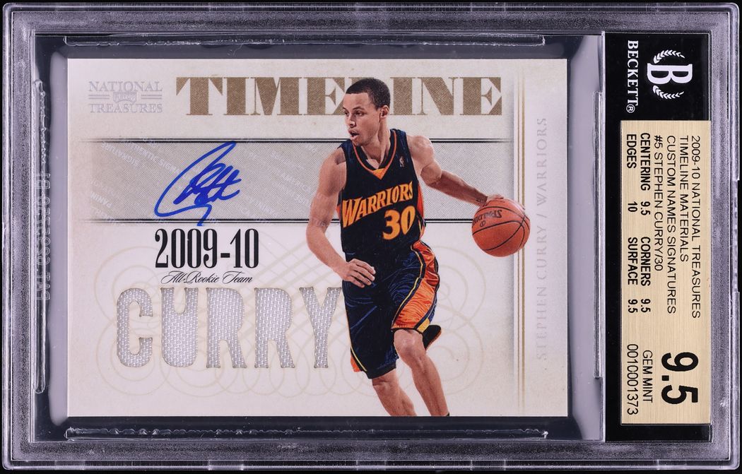 2009 National Treasures Stephen Curry ROOKIE PATCH AUTO /30 #5 BGS 9.5 ...