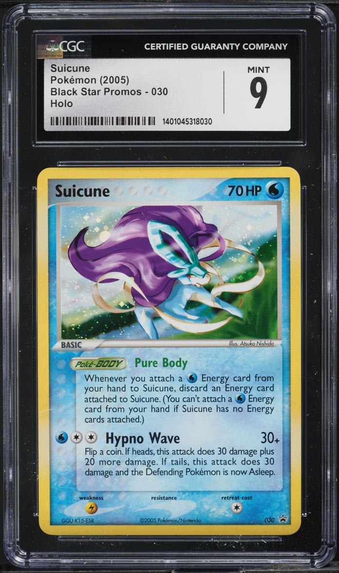 2005 Pokemon Nintendo Black Star Promo Holo Suicune #030 CGC 9 MINT on ...