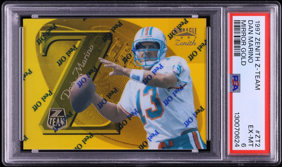 1997 Pinnacle Zenith Z-Team Mirror Gold w/ Coating Dan Marino #ZT2 PSA ...
