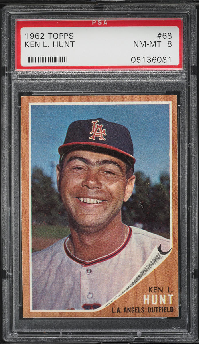 1962 Topps Ken L. Hunt #68 PSA 8 NM-MT on Fanatics Collect
