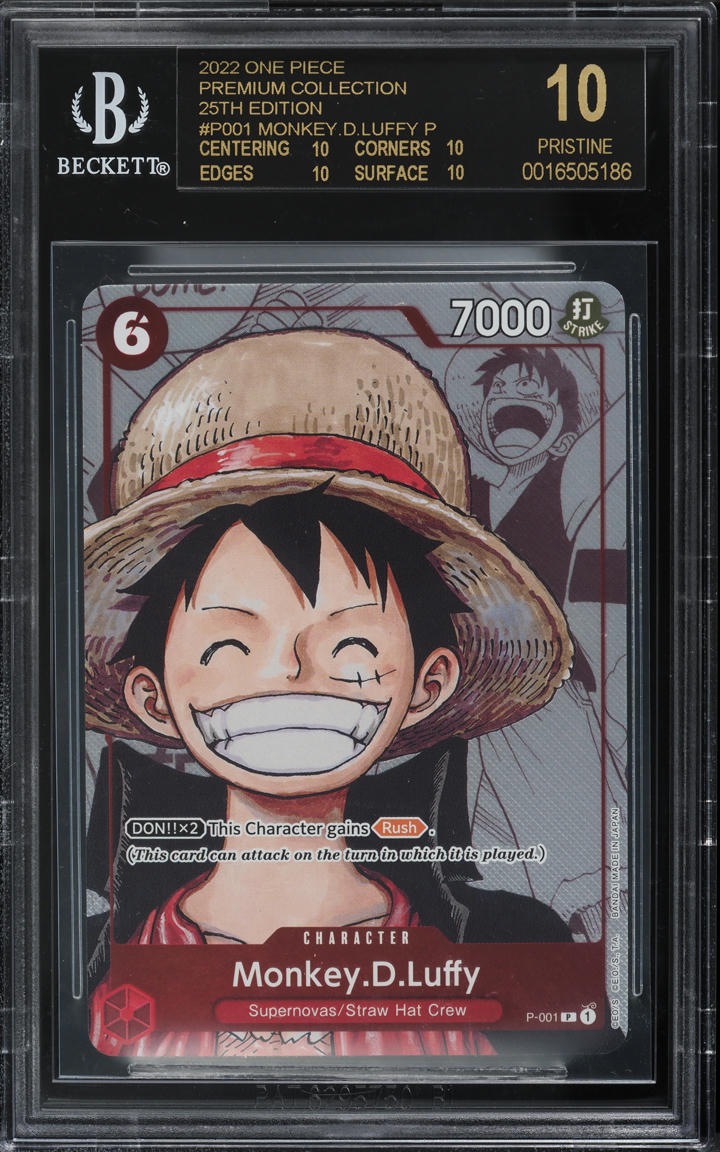 2022 One Piece Premium 25th Anniversary Monkey D. Luffy BGS 10 BLACK LABEL on Fanatics Collect