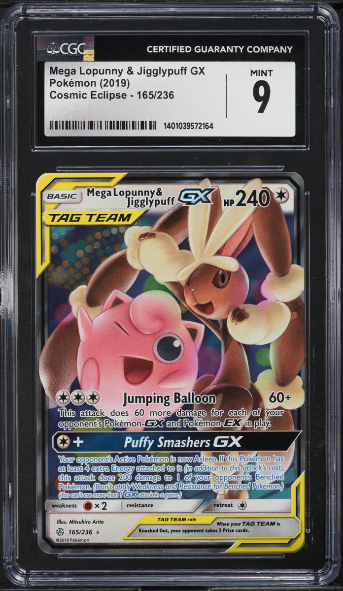 2019 Pokemon Sun & Moon Cosmic Eclipse Mega Lopunny Jigglypuff GX #165 ...