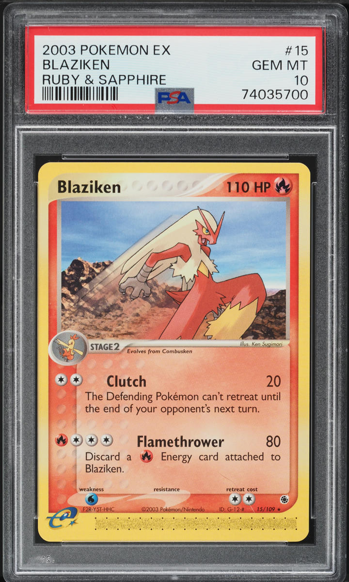 2003 Pokemon EX Ruby & Sapphire Blaziken #15 PSA 10 GEM MINT on ...