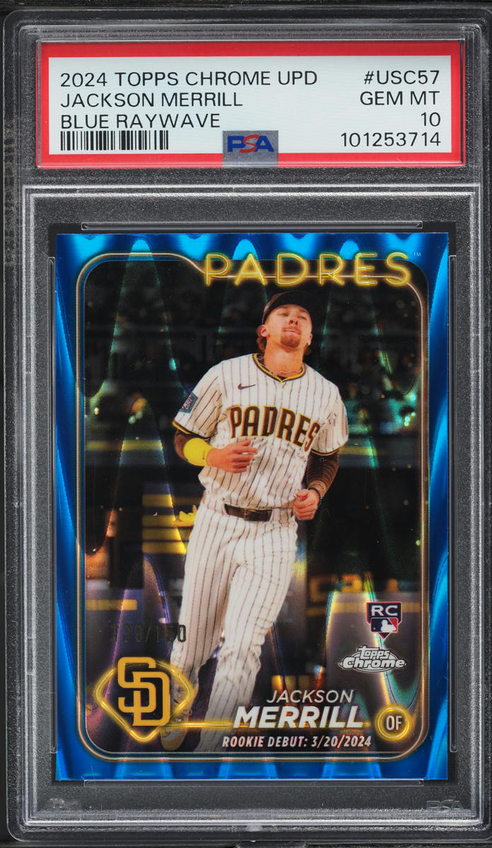 2024 Topps Chrome Update Blue Raywave Jackson Merrill ROOKIE /150 # ...