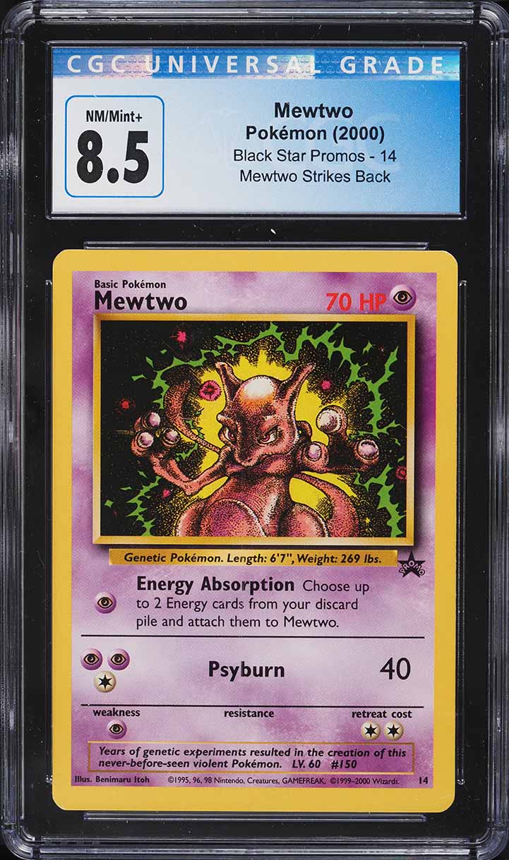2000 Pokemon Movie Black Star Promo Mewtwo #14 CGC 8.5 NM-MT+ on ...