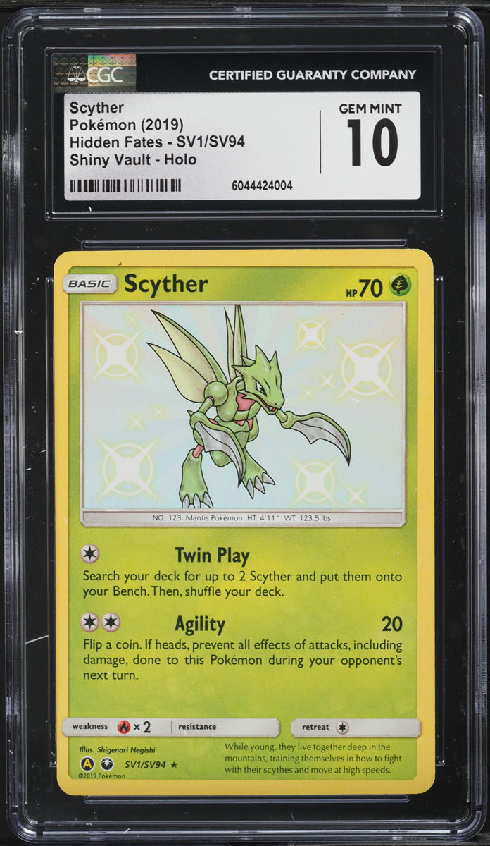 2019 Pokemon SM Hidden Fates Shiny Vault Holo Shiny Scyther #SV1 CGC 10 ...