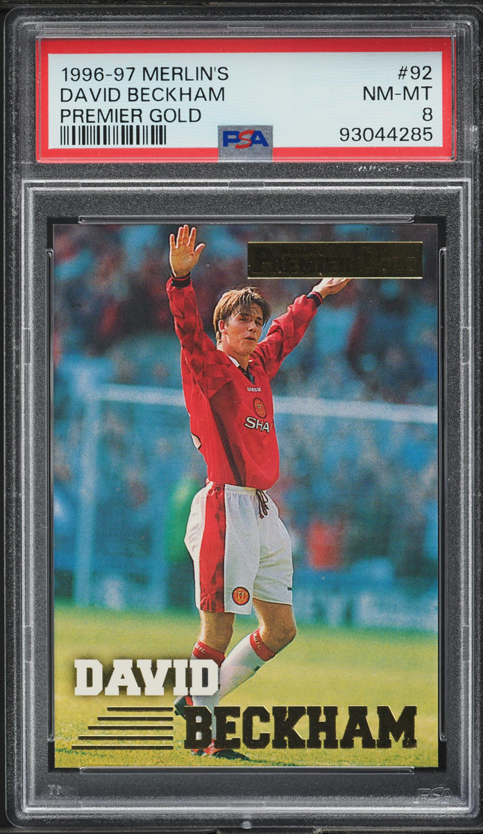 1997 Merlin's Premier Gold David Beckham ROOKIE #92 PSA 8 NM-MT on ...