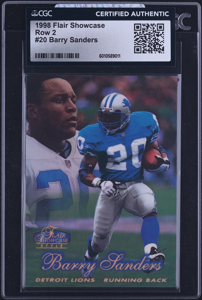 1998 Flair Showcase Legacy Collection Row 2 Barry Sanders #20 CGC AUTH ...