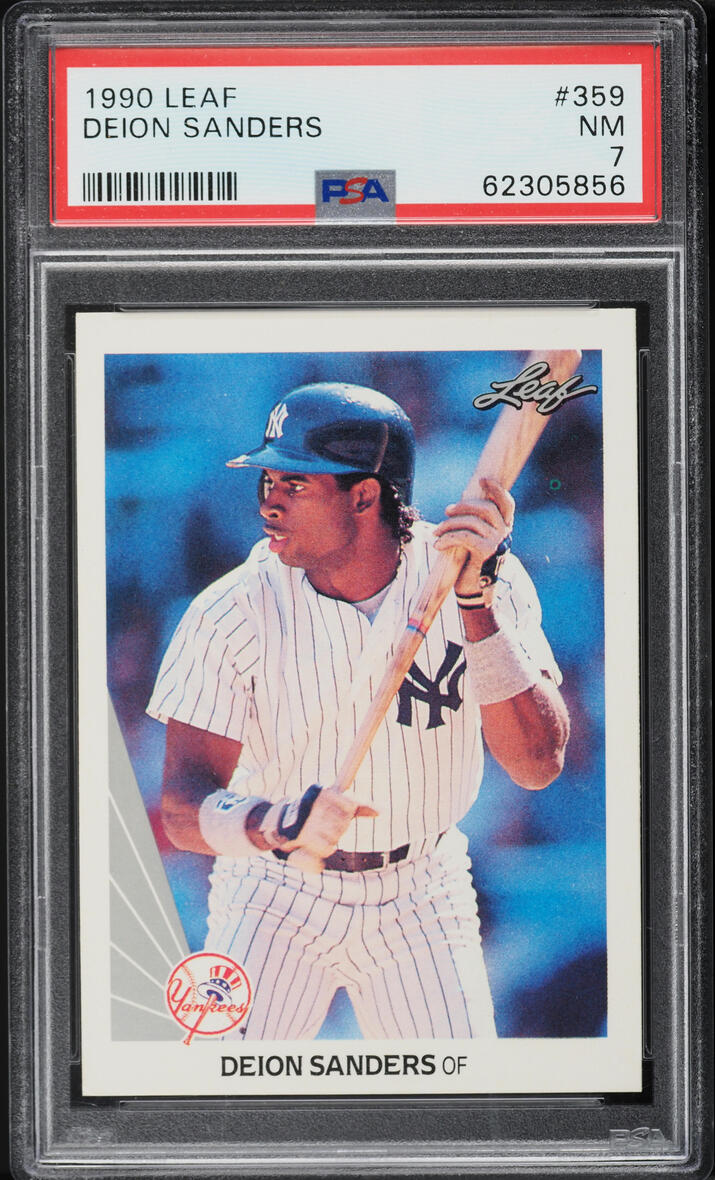 1990 Leaf Deion Sanders ROOKIE #359 PSA 7 NRMT on Fanatics Collect
