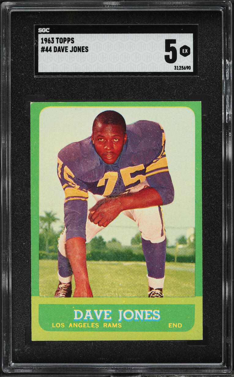 1963 Topps Football Dave Jones ROOKIE #44 SGC 5 EX on Fanatics Collect