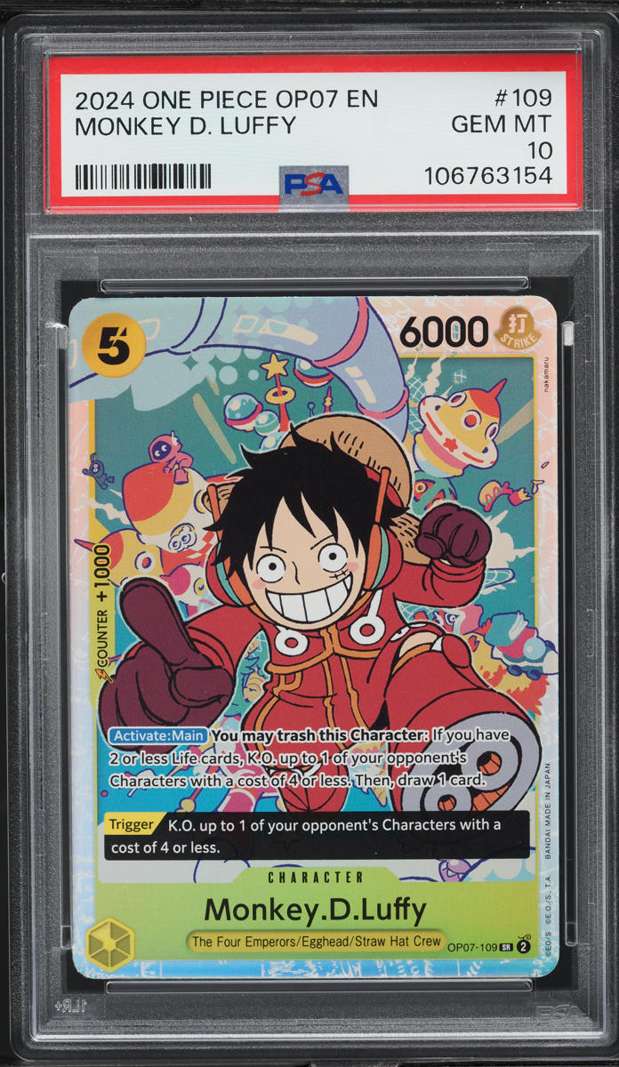 2024 One Piece 500 Years In The Future Monkey D. Luffy #OP07-109 PSA 10 ...