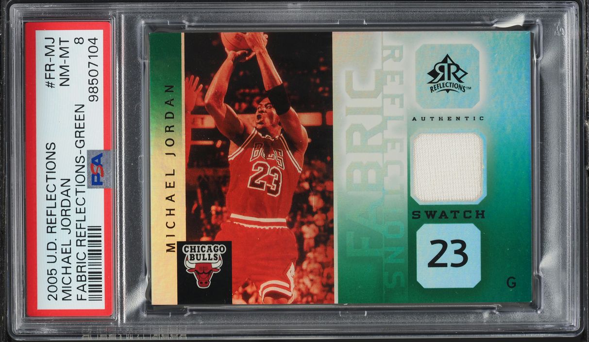 2005 UD Reflections Green Michael Jordan PATCH 1/25 #FR-MJ PSA 8 NM-MT ...