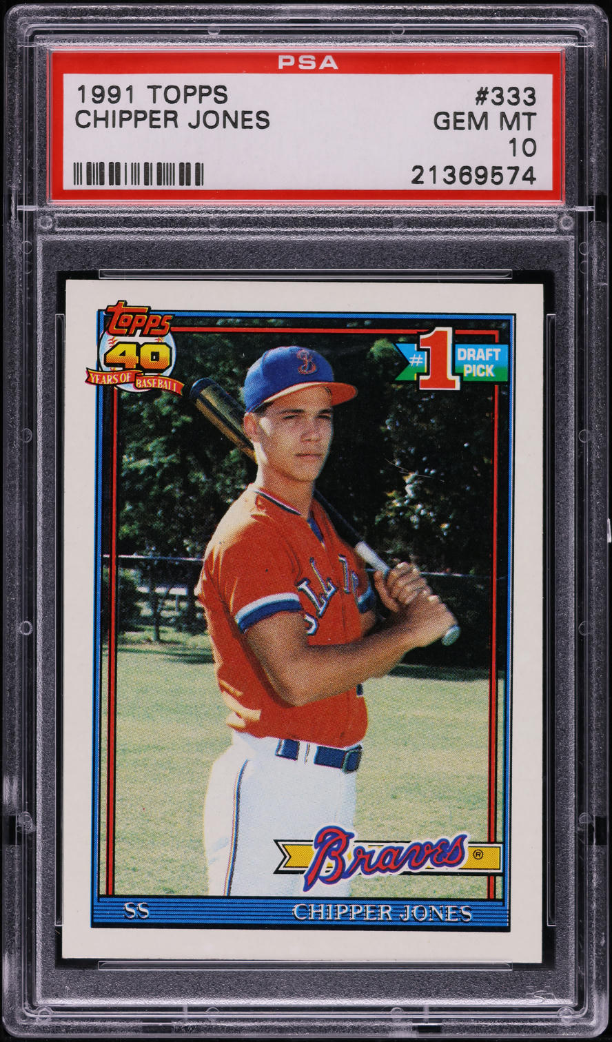 1991 Topps Chipper Jones ROOKIE #333 PSA 10 GEM MINT on Fanatics Collect