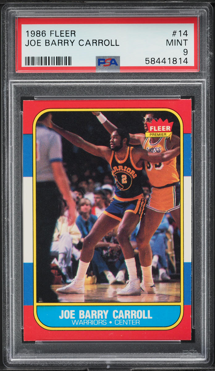 1986 Fleer Basketball Joe Barry Carroll #14 PSA 9 MINT on Fanatics Collect