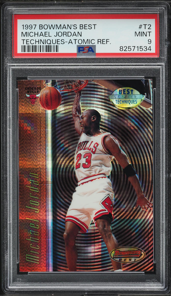 1997 Bowman's Best Techniques Atomic Refractor Michael Jordan #T2 PSA 9 ...