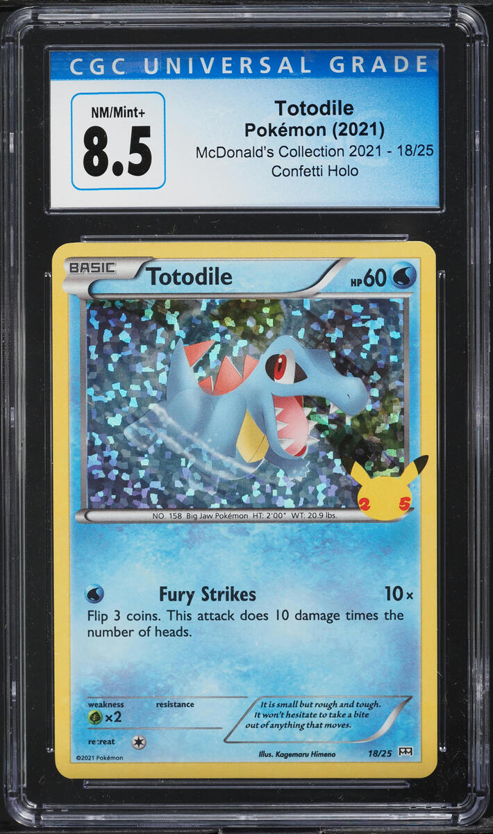 2021 Pokemon SWSH McDonald's Collection Confetti Holo Totodile #18 CGC ...