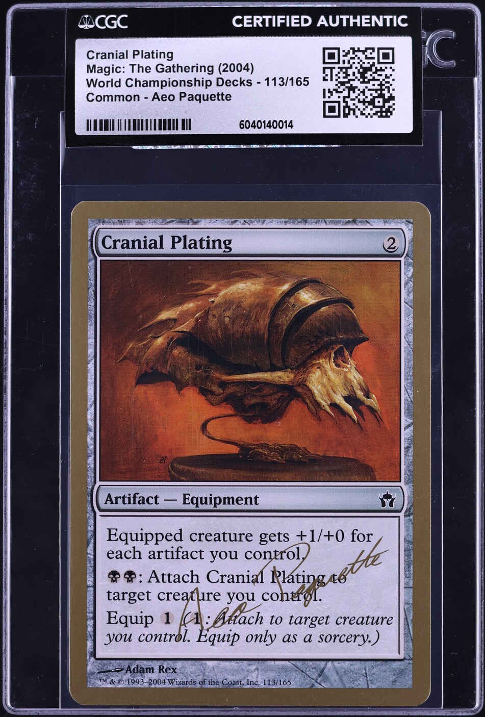 2004 Magic The Gathering MTG World Championships Deck Cranial Plating ...