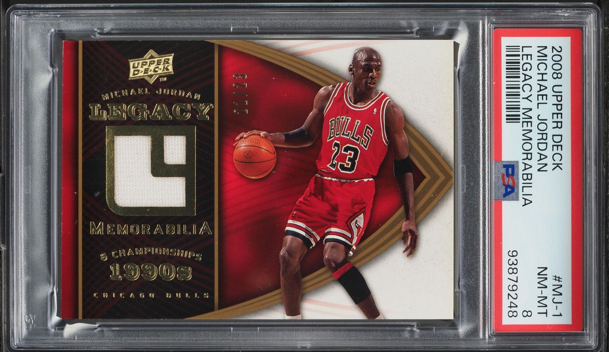 2008 Upper Deck Jordan Legacy Michael Jordan PATCH /23 #MJ-1 PSA 8 NM ...