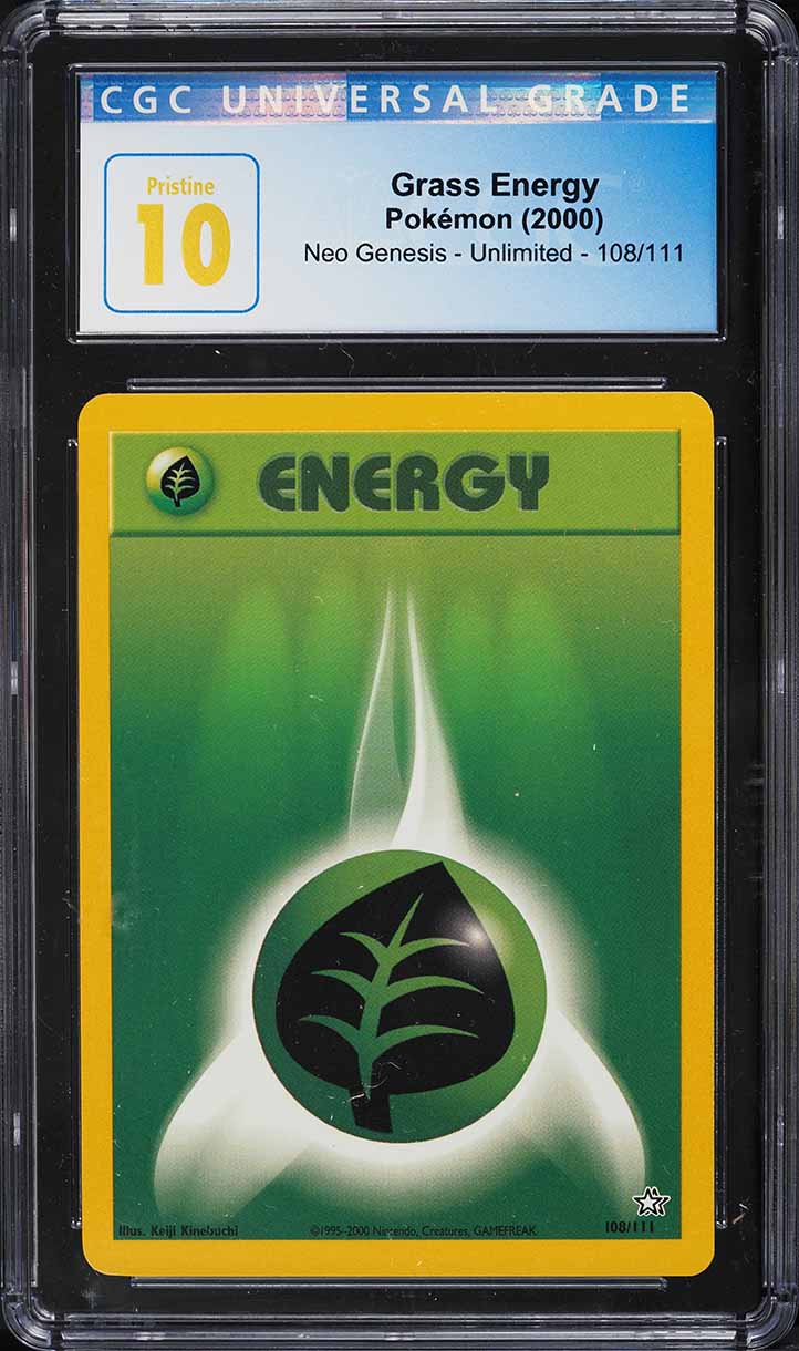 2000 Pokemon Neo Genesis Grass Energy #108 CGC 10 PRISTINE on Fanatics Collect