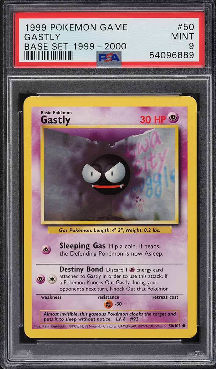 1999-2000 Pokemon Base Set Gastly #50 PSA 9 MINT on Fanatics Collect