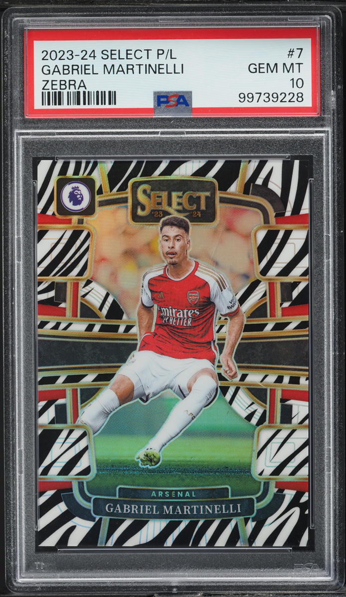 2023 Select Premier League Terrace Zebra Prizm Gabriel Martinelli /25 ...