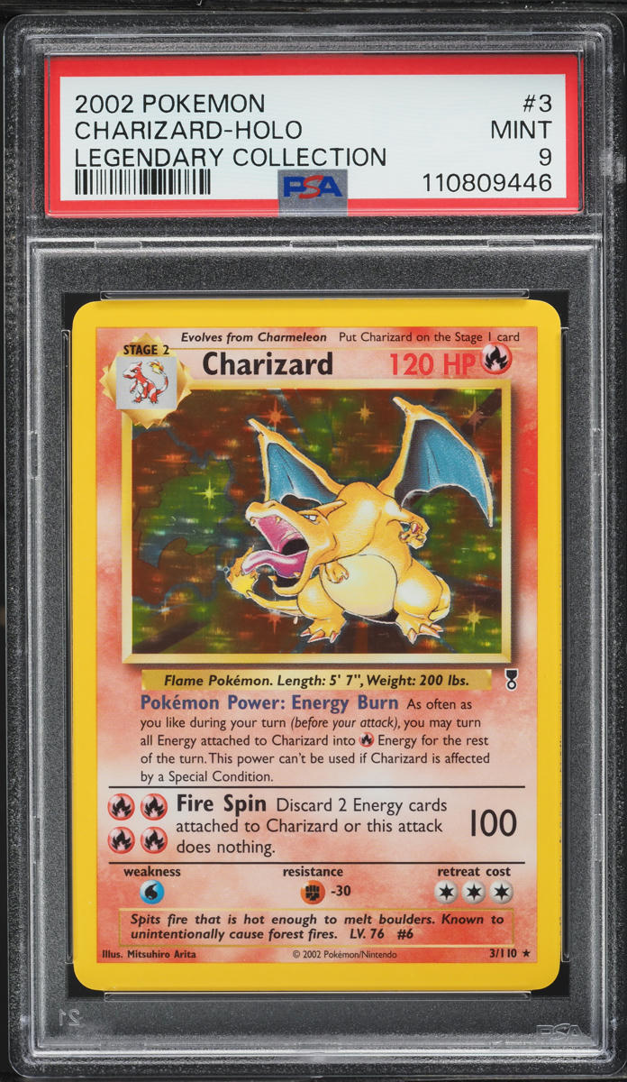 2002 Pokemon Legendary Collection Holo Charizard #3 PSA 9 MINT on ...