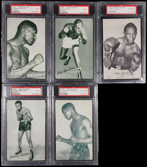 Lot(5) 1948-1960 Exhibit Saxton Gavilan Logart Bratton Sugar Ray ...