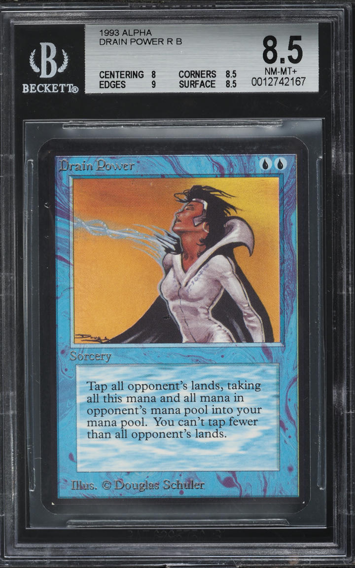 1993 Magic The Gathering MTG Alpha Drain Power BGS 8.5 NM-MT+ on ...