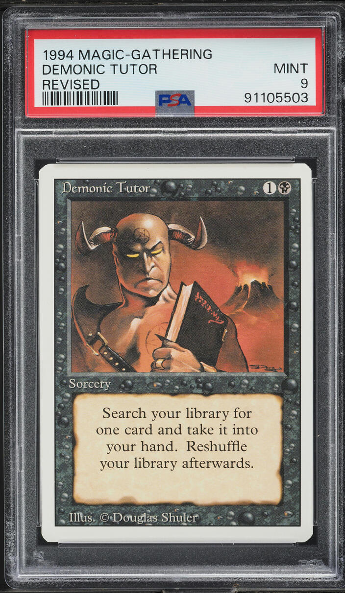 1994 Magic The Gathering MTG Revised Demonic Tutor PSA 9 MINT on ...