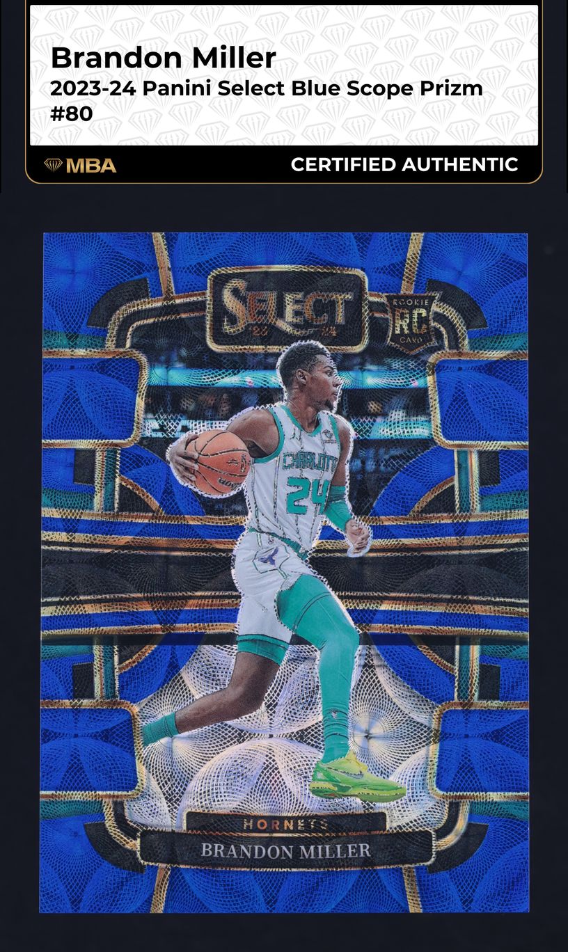 2023 Select Concourse Blue Scope Prizm Brandon Miller ROOKIE /249 #80 ...