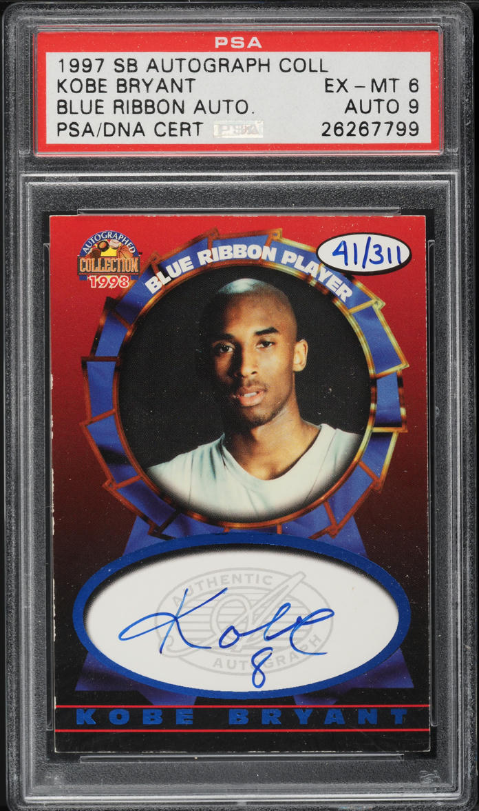 1997 Score Board Collection Blue Ribbon Kobe Bryant AUTO DNA 9 /311 PSA ...