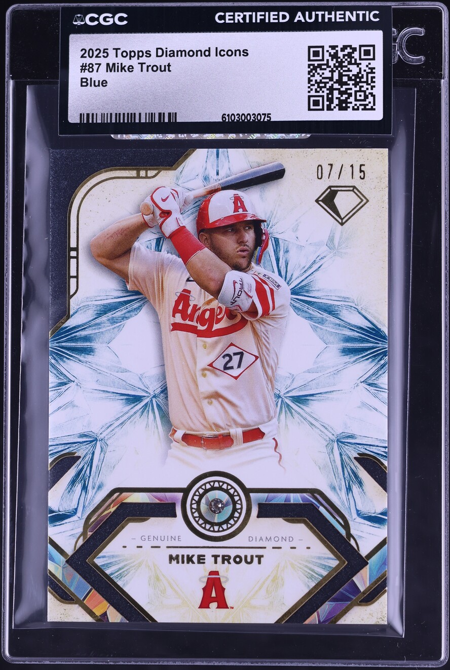 2025 Topps Diamond Icons Blue Mike Trout /15 #87 CGC AUTH on Fanatics ...