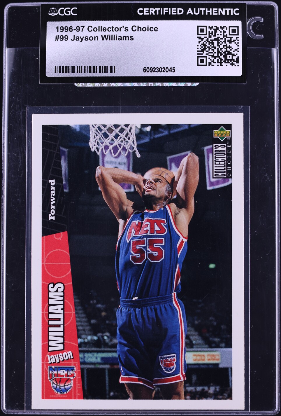 1996 Collector's Choice Basketball Jayson Williams #99 CGC AUTH on ...