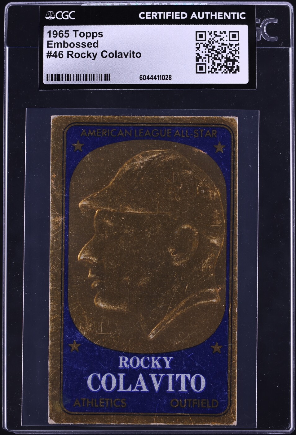 1965 Topps Embossed Rocky Colavito #46 CGC AUTH on Fanatics Collect