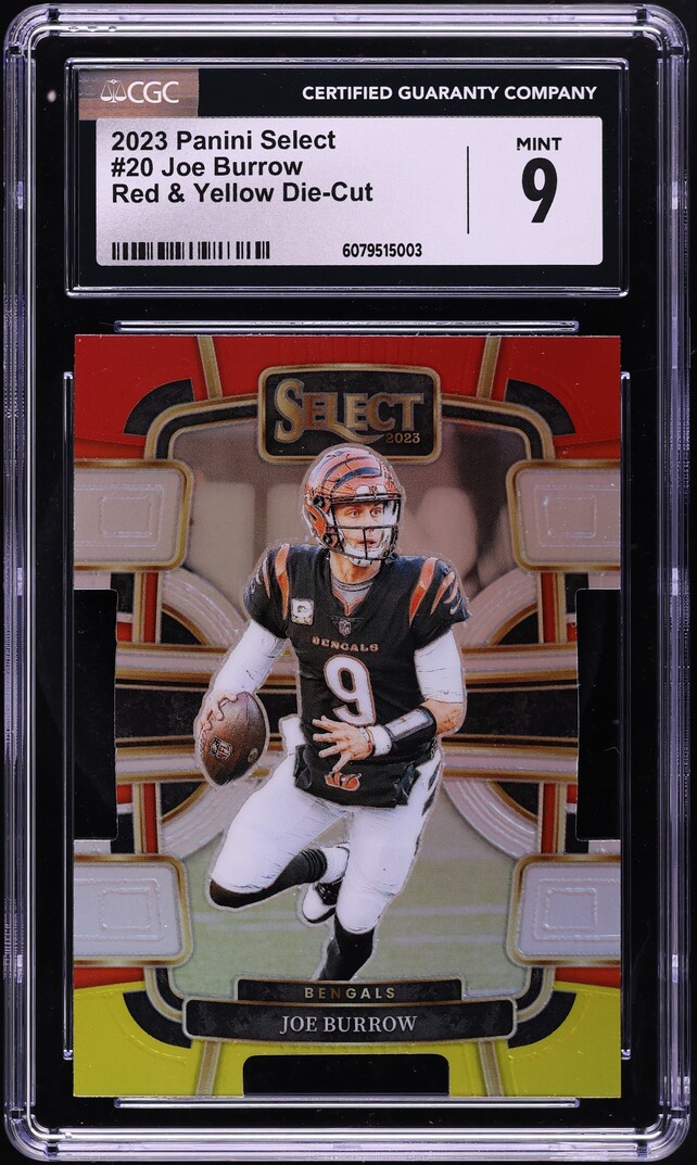 2023 Select Concourse Red & Yellow Die-Cut Joe Burrow #20 CGC 9 MINT on ...