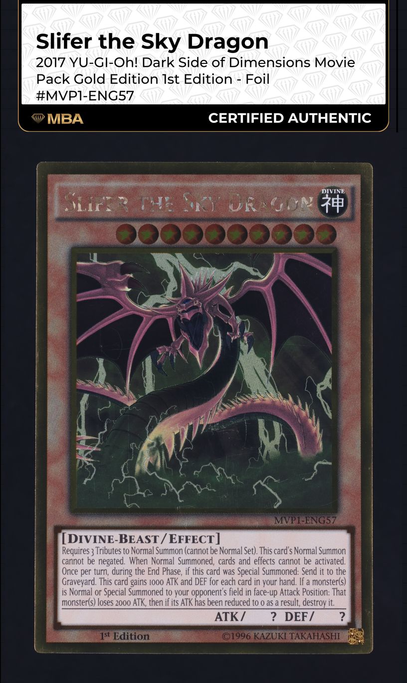 2017 YU-GI-Oh! MVP1 Gold 1st Edition Foil Slifer Sky Dragon #MVP1-ENG57 ...