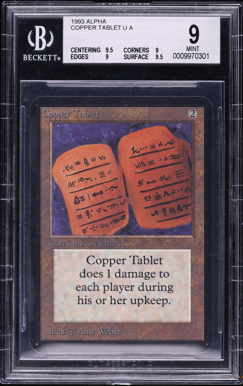 1993 Magic The Gathering MTG Alpha Copper Tablet BGS 9 MINT on Fanatics ...