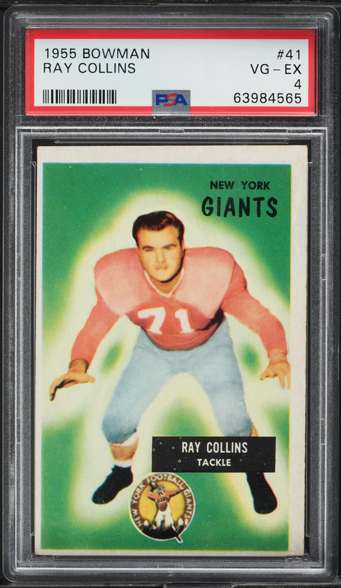 1955 Bowman Football Ray Collins #41 PSA 4 VGEX on Fanatics Collect