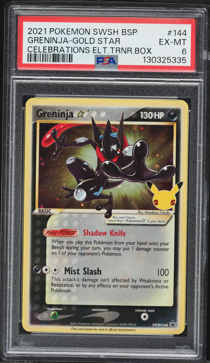 2021 Pokemon SWSH Black Star Promo Celebrations ETB Greninja Gold Star ...
