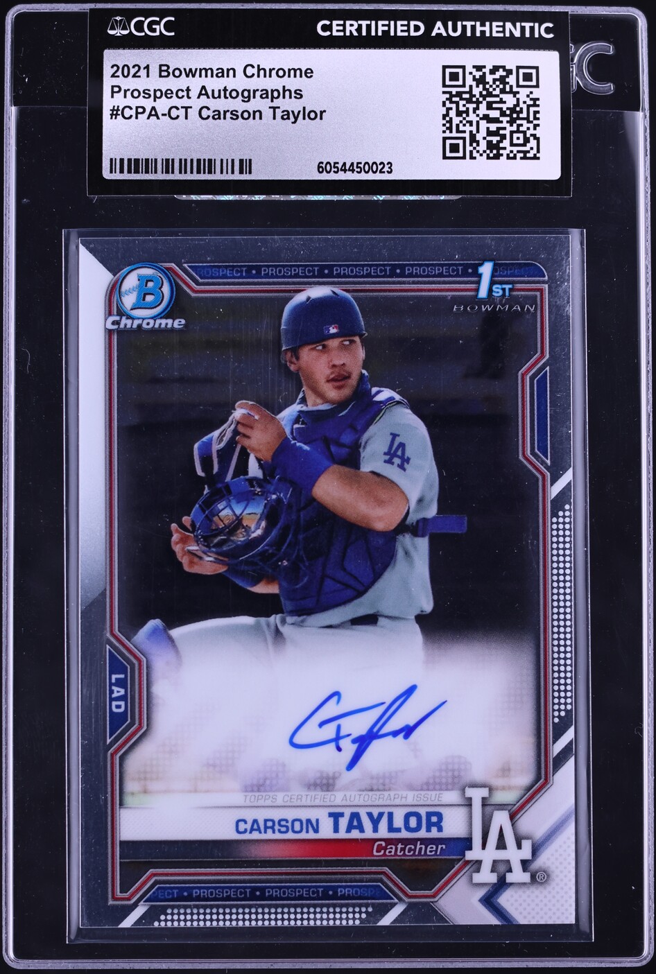 2021 Bowman Chrome Carson Taylor PROSPECT AUTO #CPA-CT CGC AUTH on ...