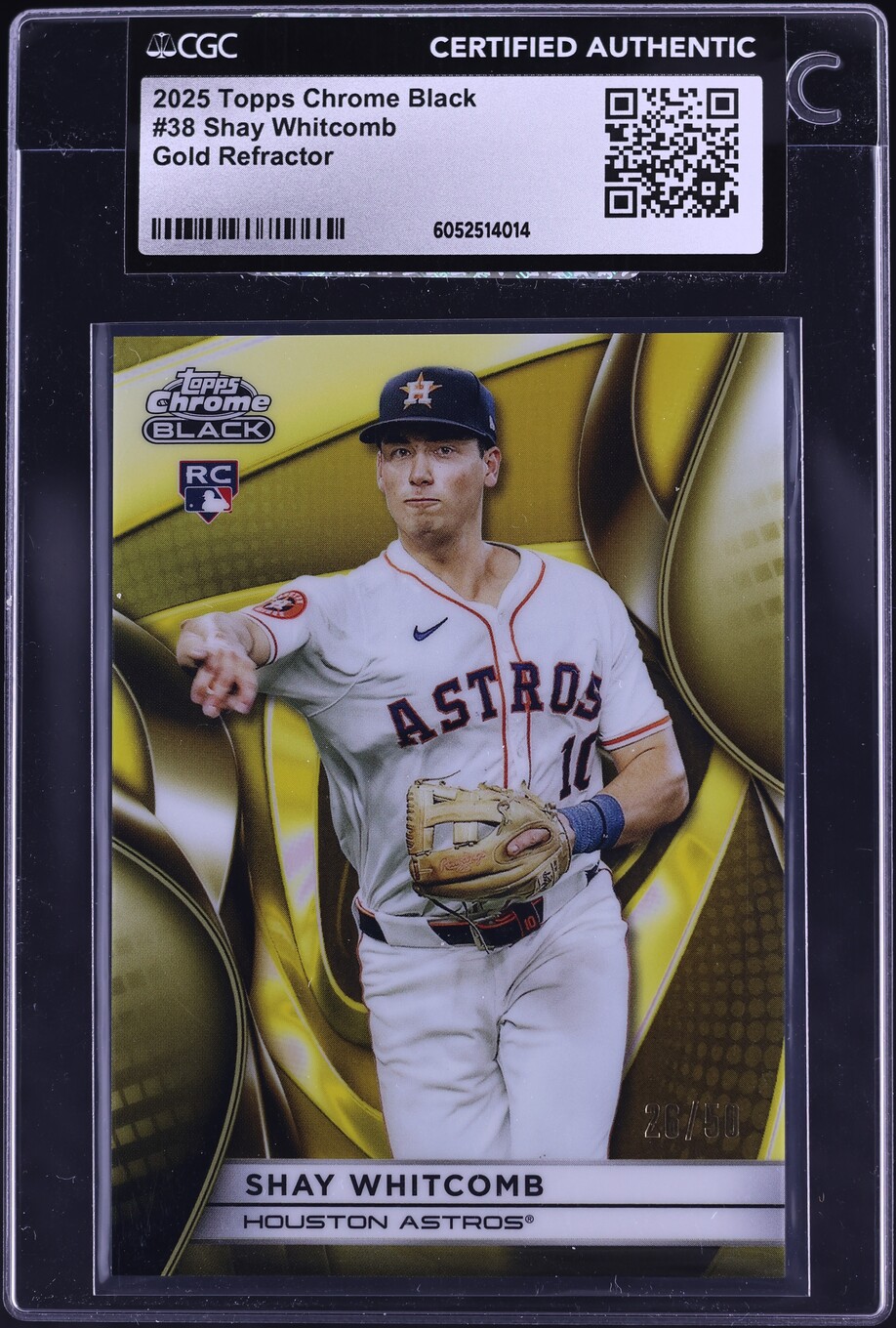 2025 Topps Chrome Black Gold Refractor Shay Whitcomb ROOKIE /50 #38 CGC AUTH on Fanatics Collect