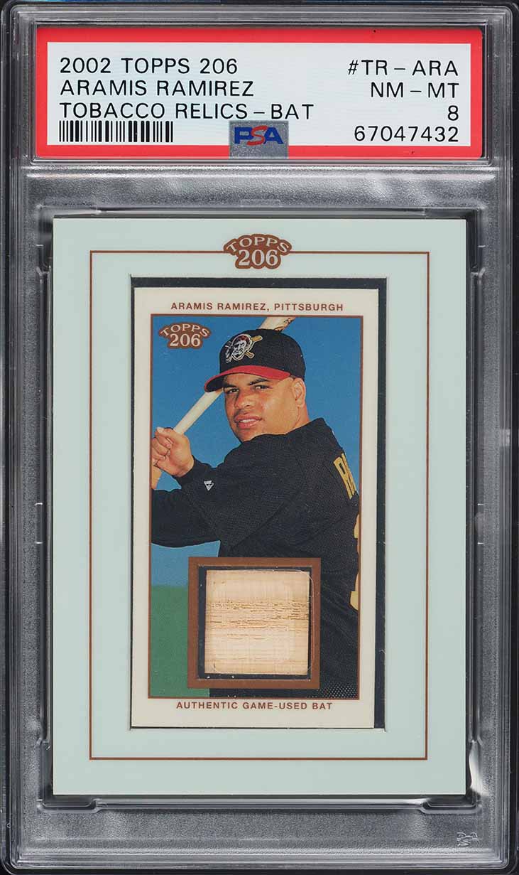 2002 Topps 206 Tobacco Relics Aramis Ramirez BAT PATCH #TR-ARA PSA 8 NM-MT on Fanatics Collect