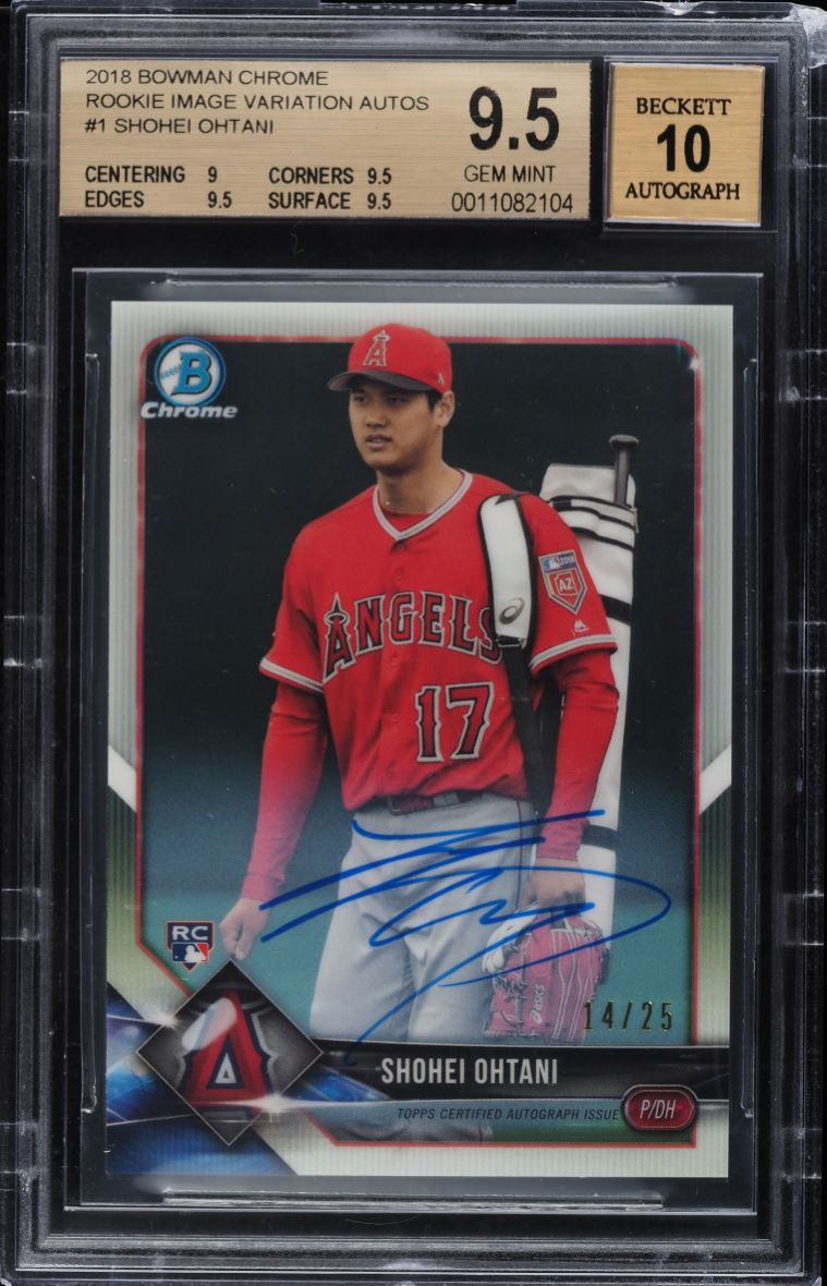 2018 Bowman Chrome Image Variation Shohei Ohtani ROOKIE AUTO /25 BGS 9. ...