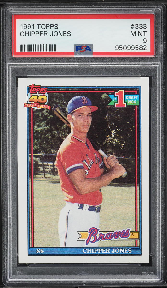 1991 Topps Chipper Jones ROOKIE #333 PSA 9 MINT on Fanatics Collect