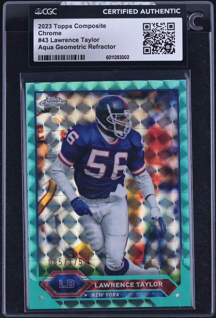 2023 Topps Chrome Composite Aqua Geometric Lawrence Taylor /175 #43 CGC ...