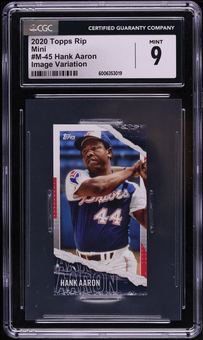 2020 Topps Rip Image Variation Mini Hank Aaron #M-45 CGC 9 MINT on ...