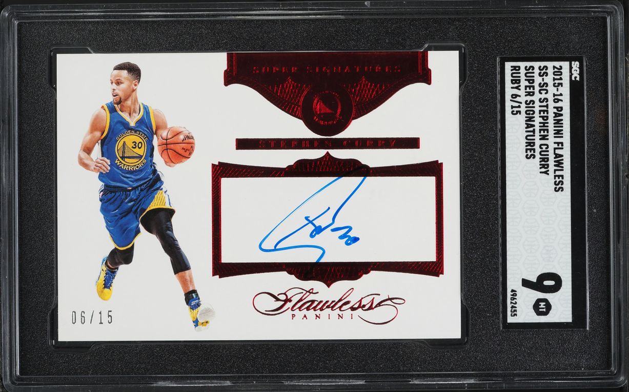 2015 Panini Flawless Super Ruby Stephen Curry AUTO /15 #SS-SC SGC 9 ...